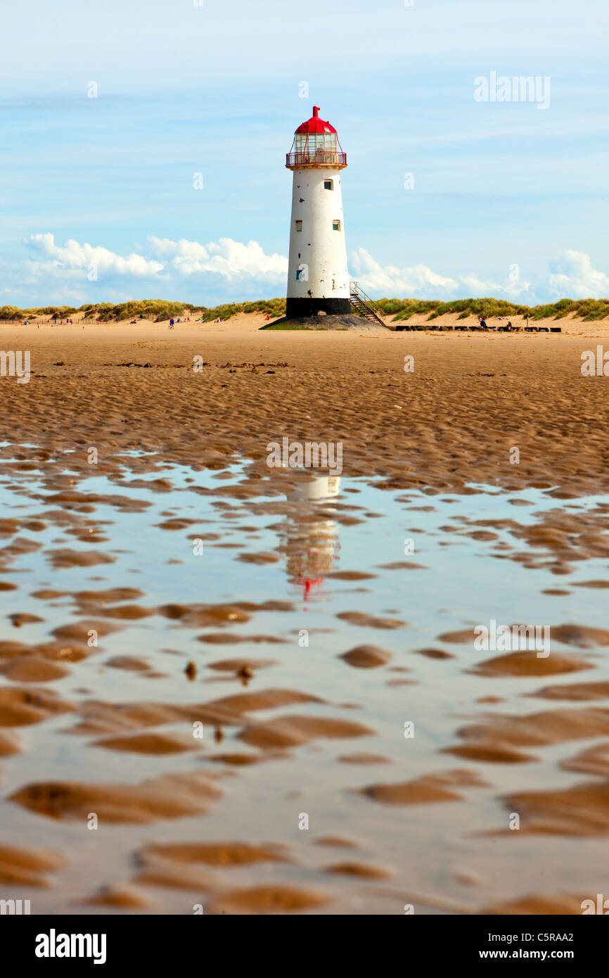 Talacre lighthouse on the Irish Sea beach near Prestatyn Stock Photo ...