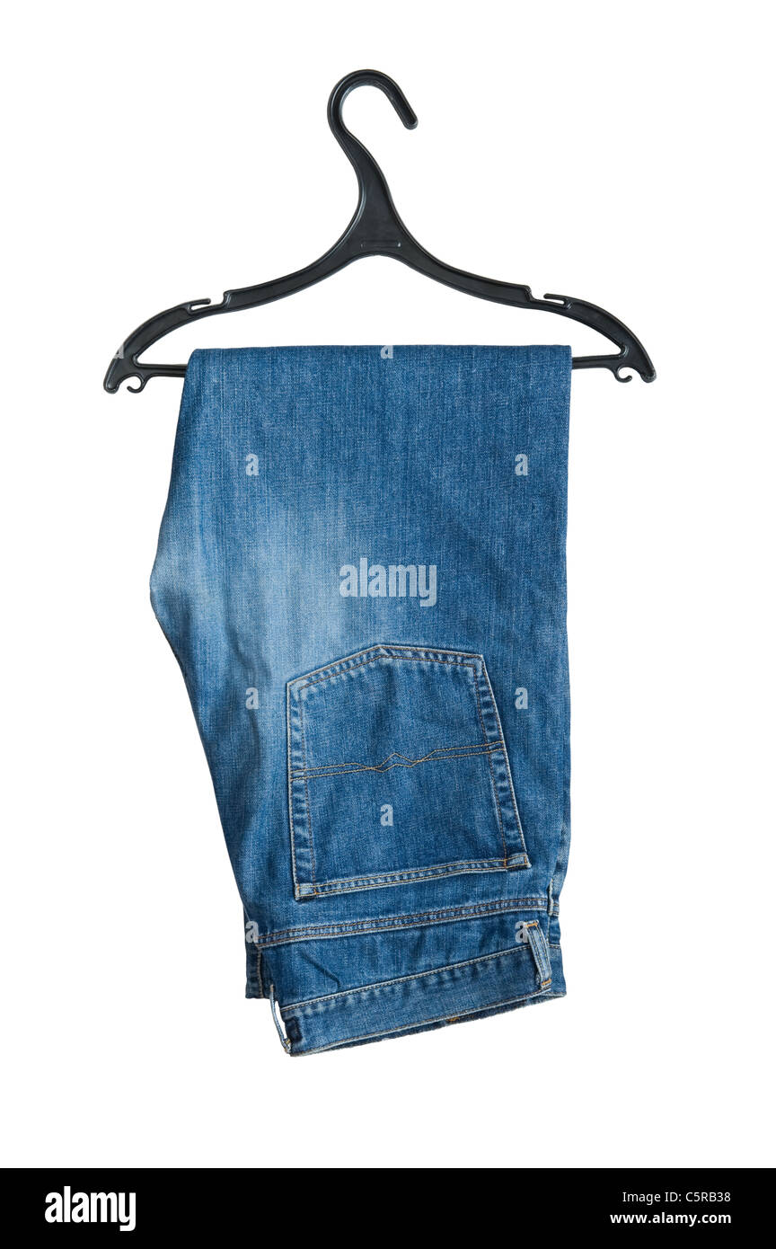 object on white - clothes jeans close up Stock Photo - Alamy