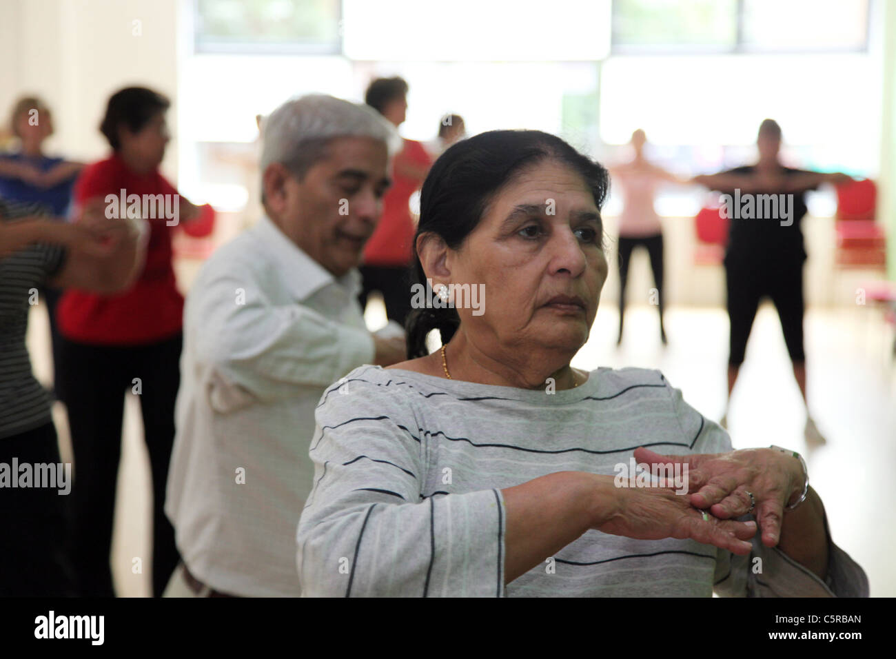 Keep fit class for Senior Citizens Stock Photo - Alamy