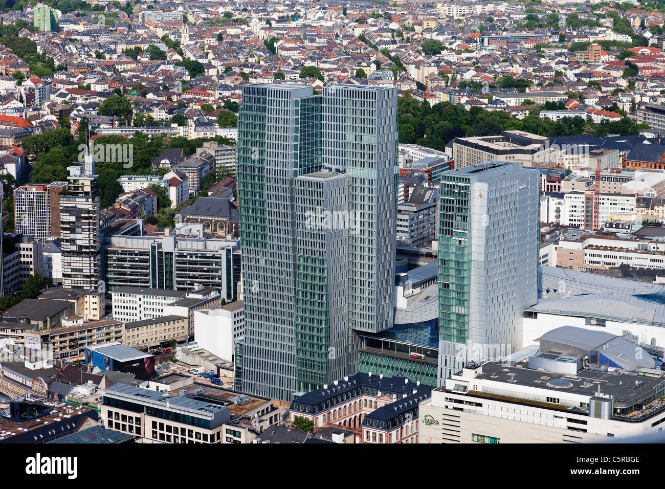 Europe, Germany, Hesse, Frankfurt, View of cityscape with Nextower ...