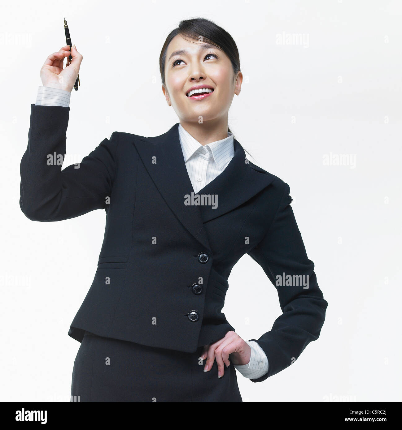 Business woman pointing cutout hi-res stock photography and images - Alamy