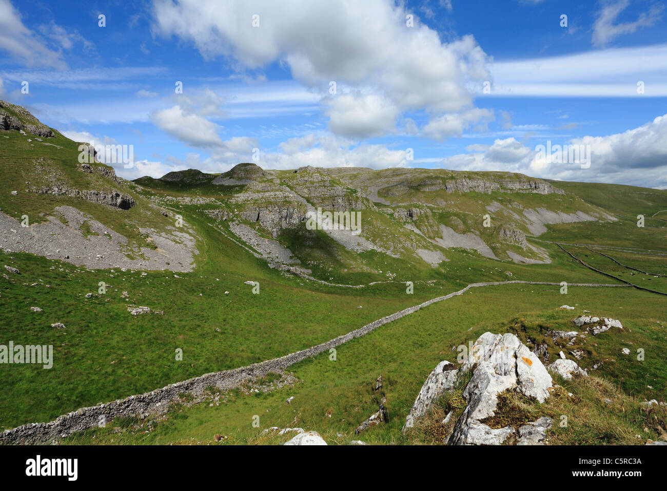 The Yorkshire dales and the Attermire scar beyond Stock Photo - Alamy