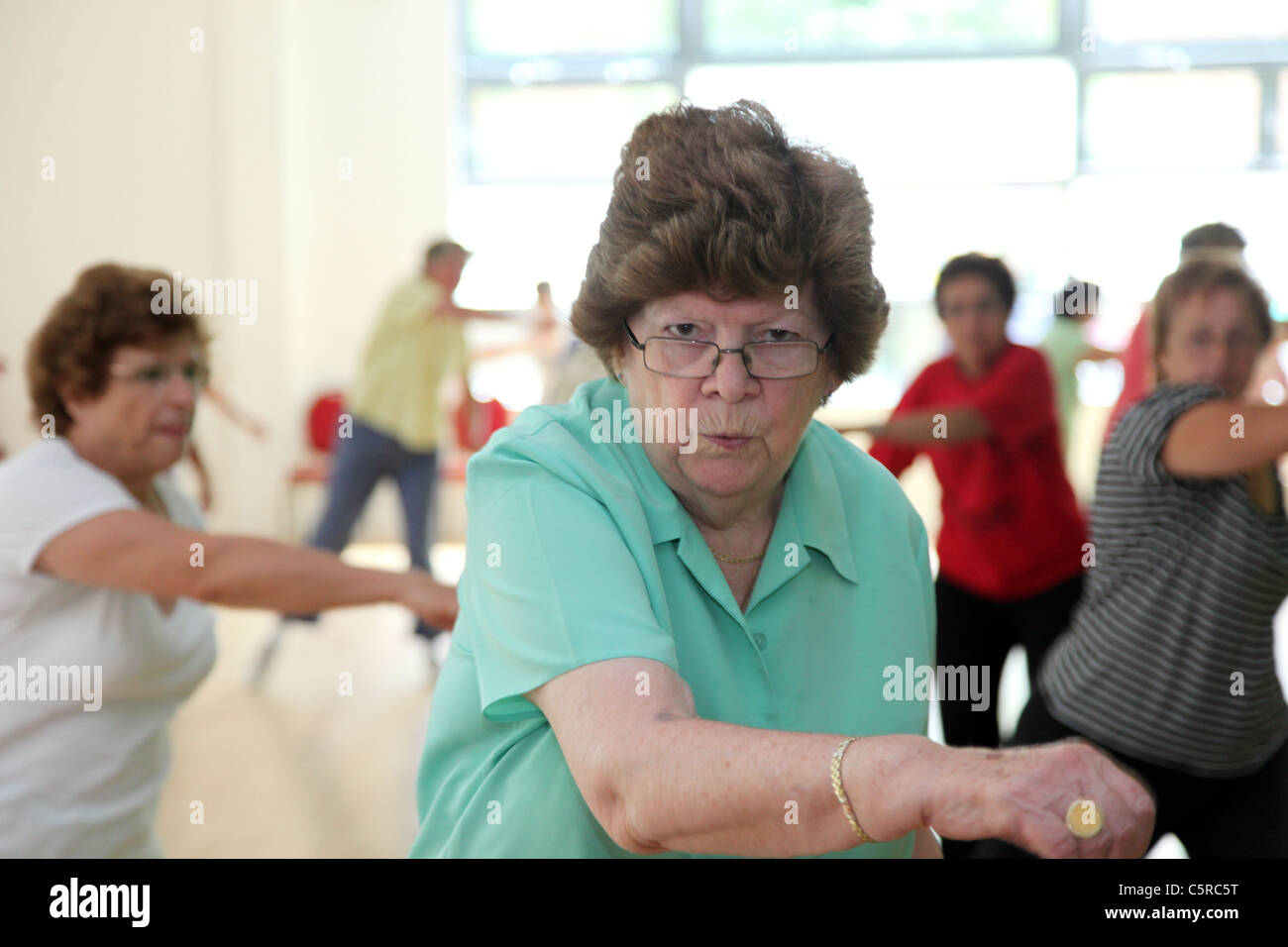 Keep fit class for Senior Citizens Stock Photo - Alamy
