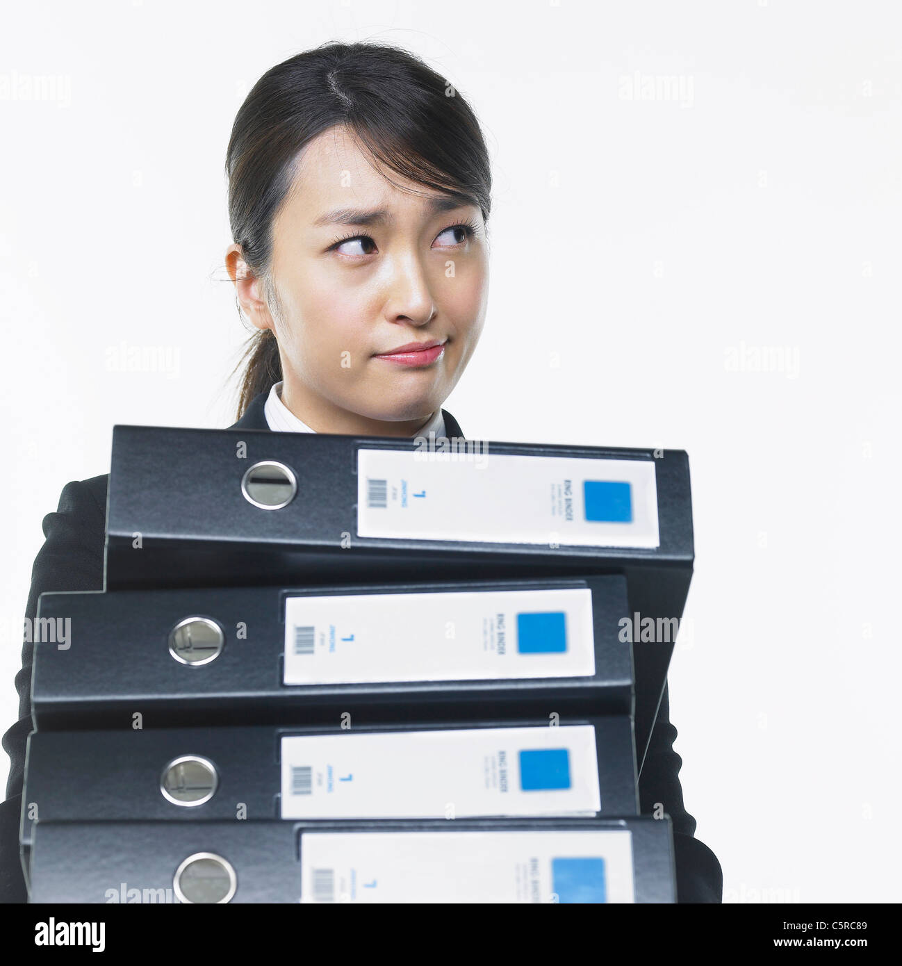 Woman files white background hi-res stock photography and images - Alamy