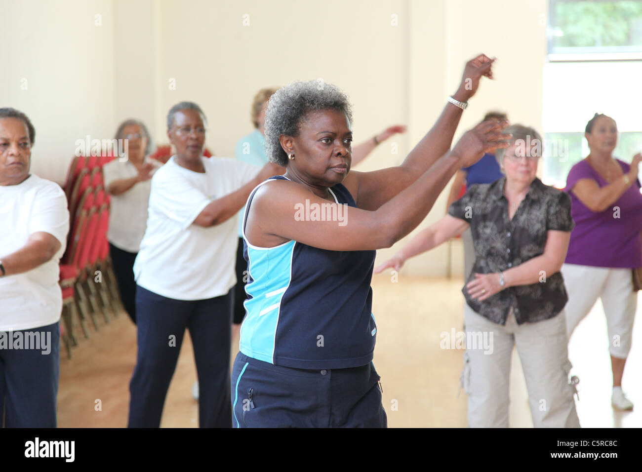 Fitness class for senior citizens Stock Photo - Alamy