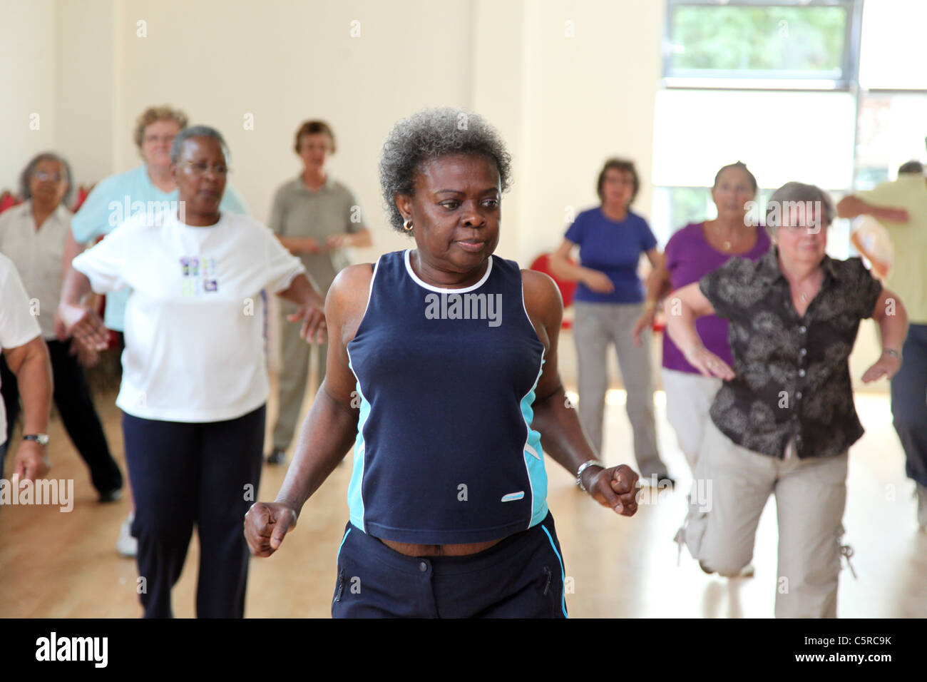 Fitness class for senior citizens Stock Photo - Alamy