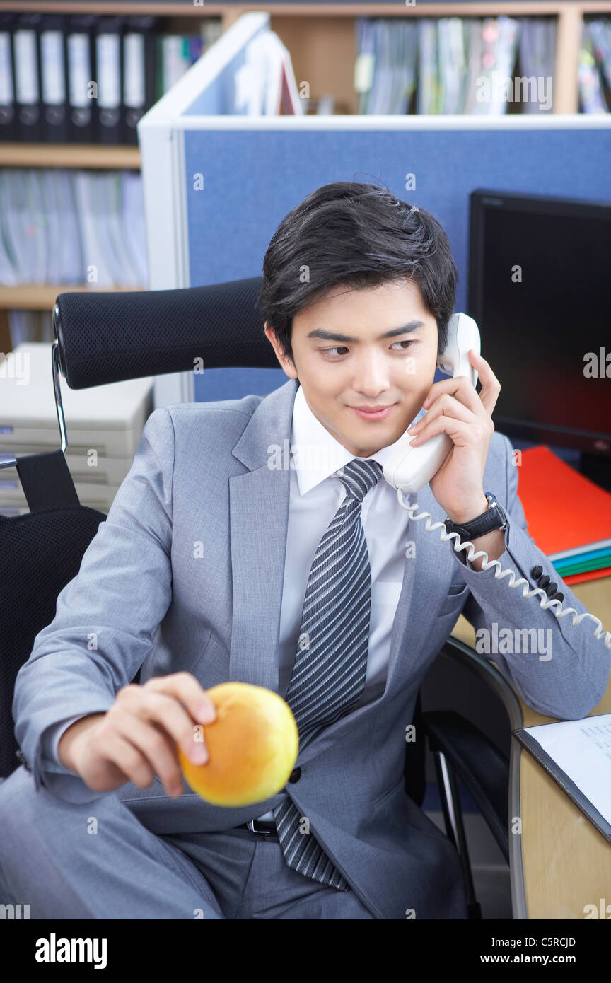A business man at the office desk Stock Photo - Alamy