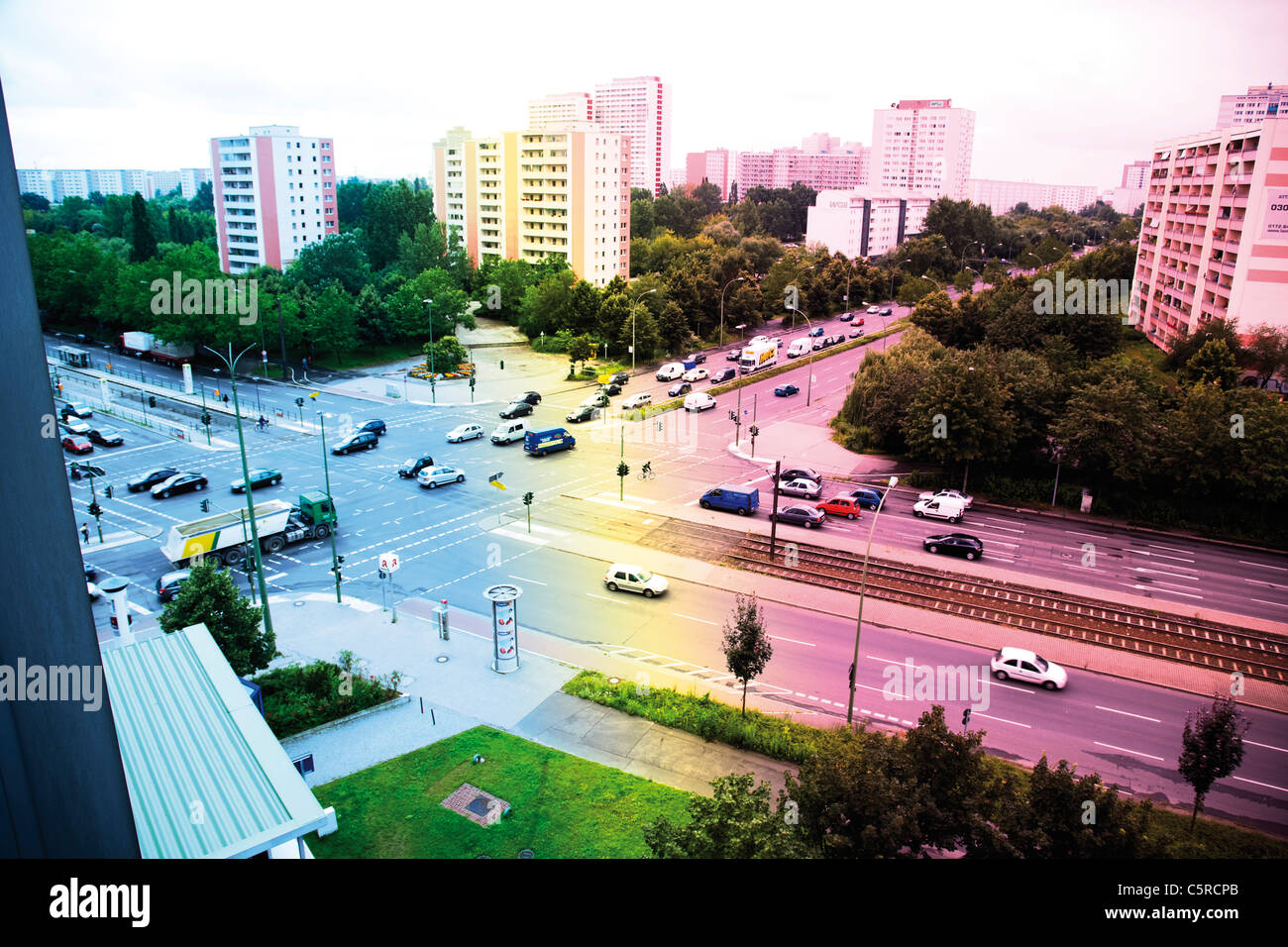 Germany, Berlin, Landsberger Allee, elevated view Stock Photo - Alamy