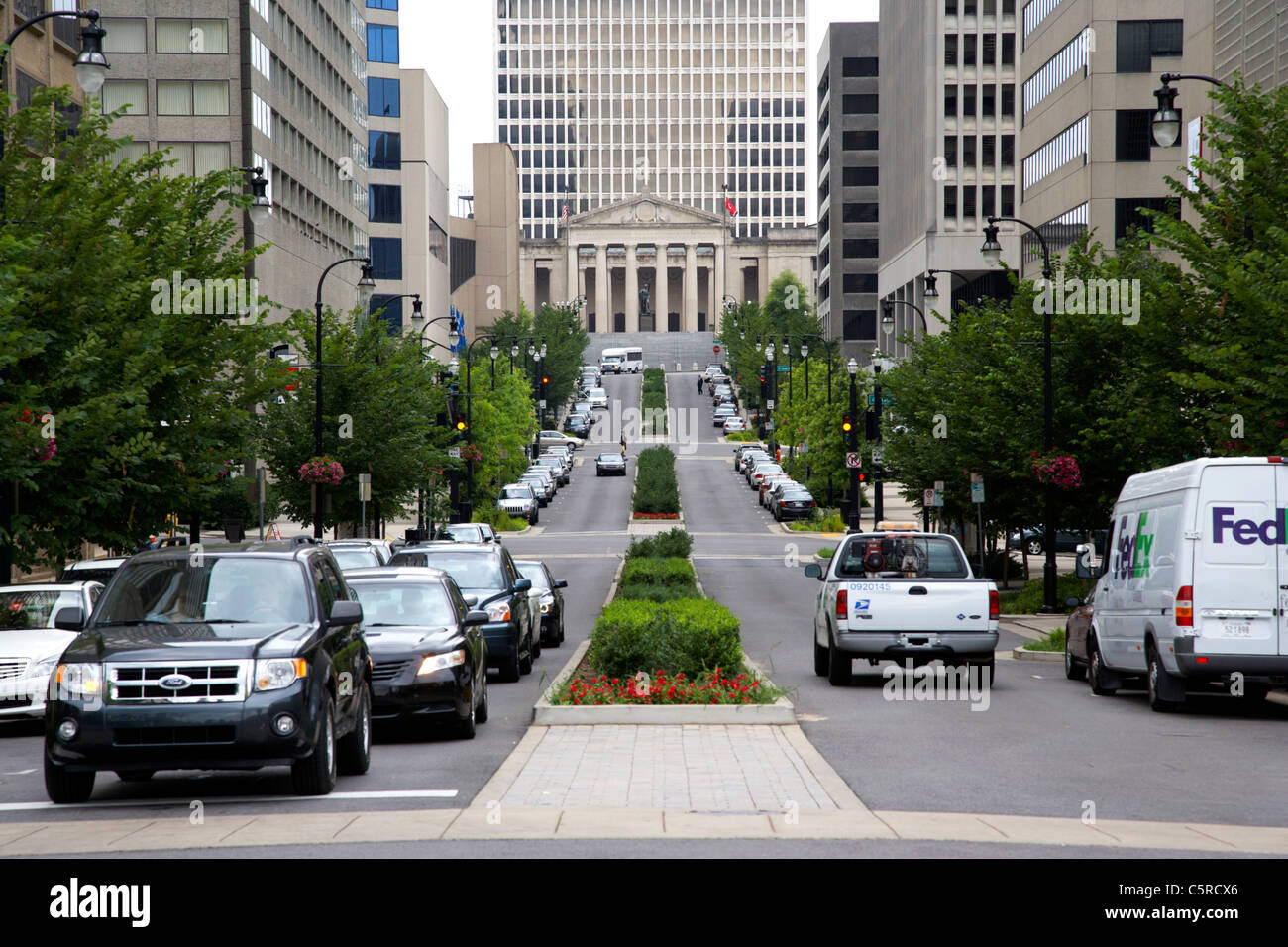 looking up deaderick street towards war memorial plaza and the william ...