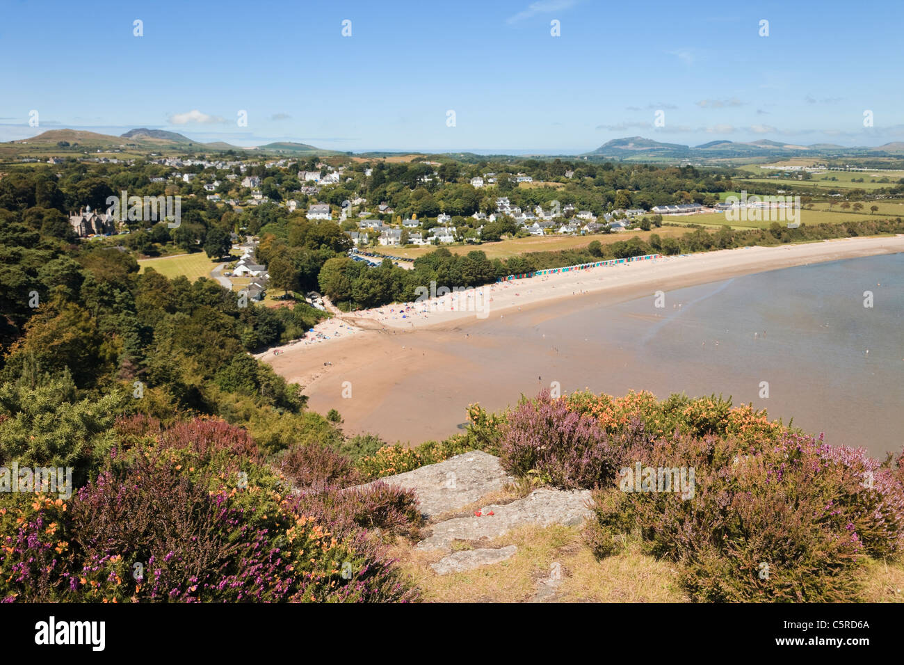 Llanbedrog, Lleyn Peninsula, Gwynedd, North Wales, UK. High view from ...