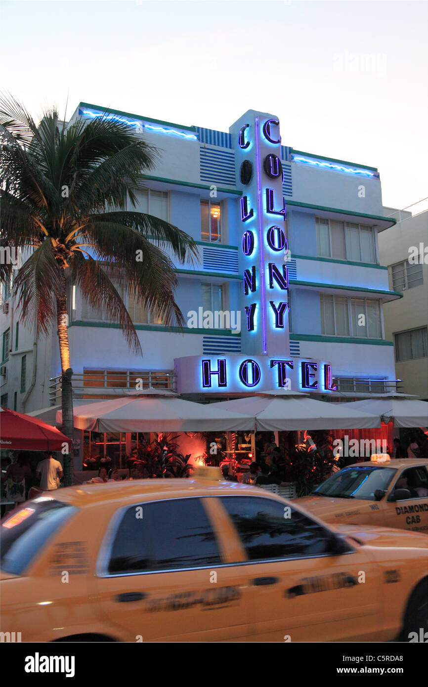 Colony Hotel, Ocean Drive, Miami South Beach, Gold Coast, Florida ...