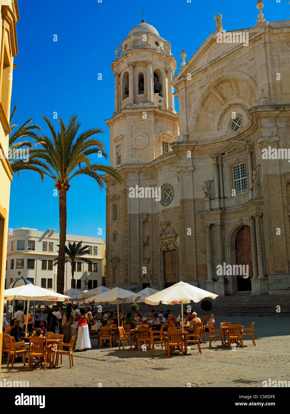 The Cathedral and plaza in Cadiz Stock Photo - Alamy