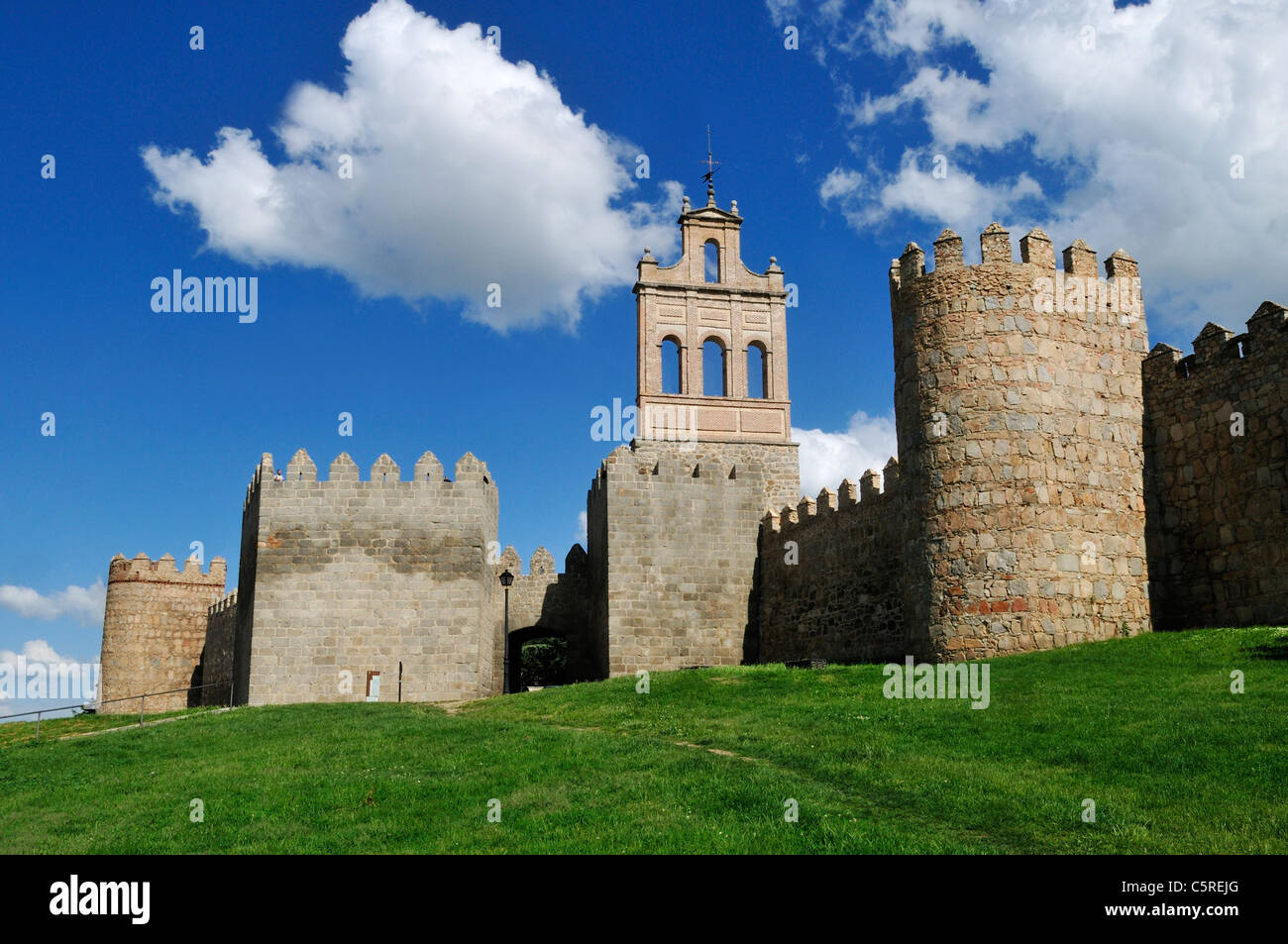 Europe, Spain, Castile and Leon, Avila, View of medieval city wall ...