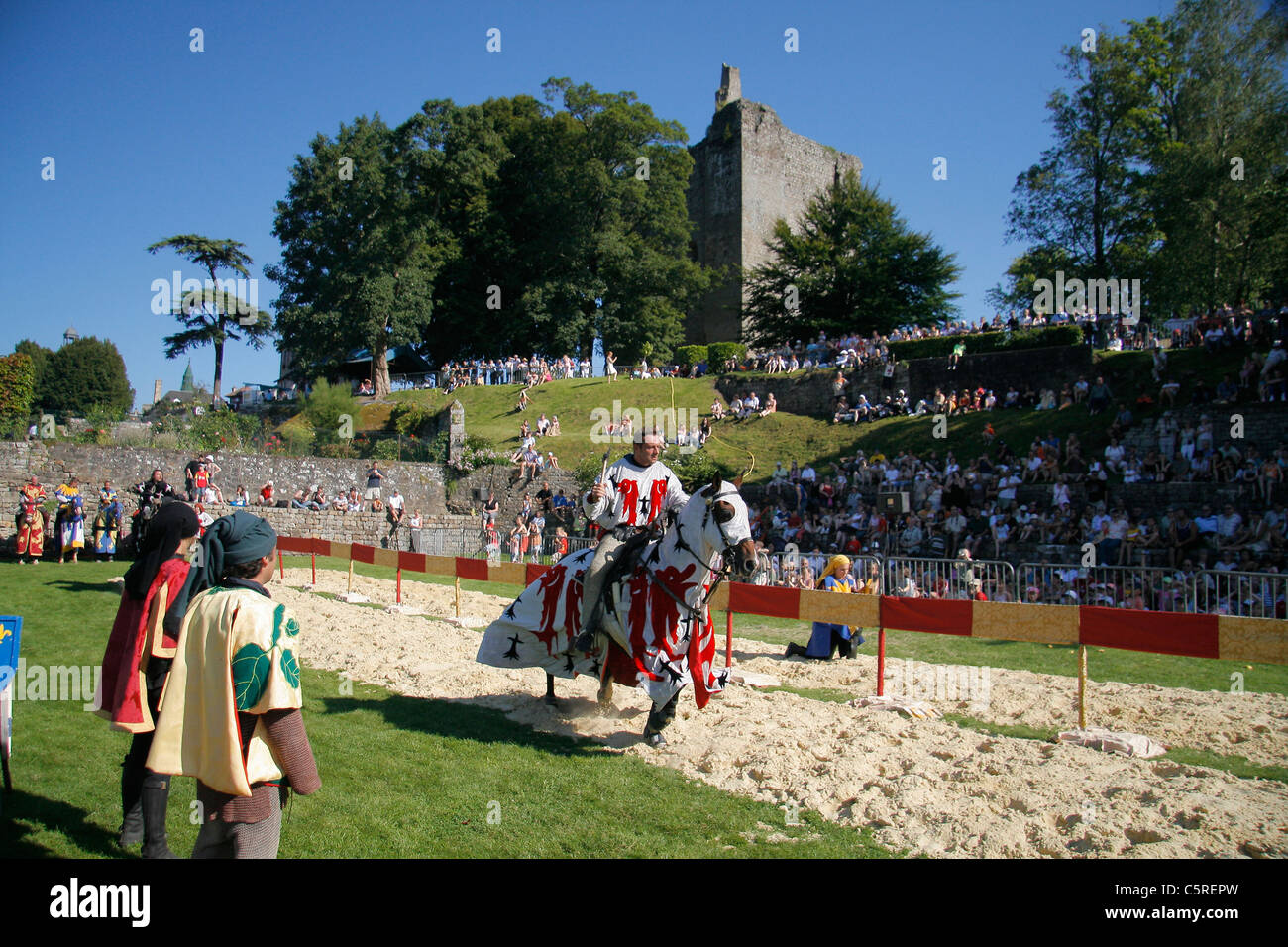 Knight, tournament chivalry. Medieval Festival in Domfront (Orne ...