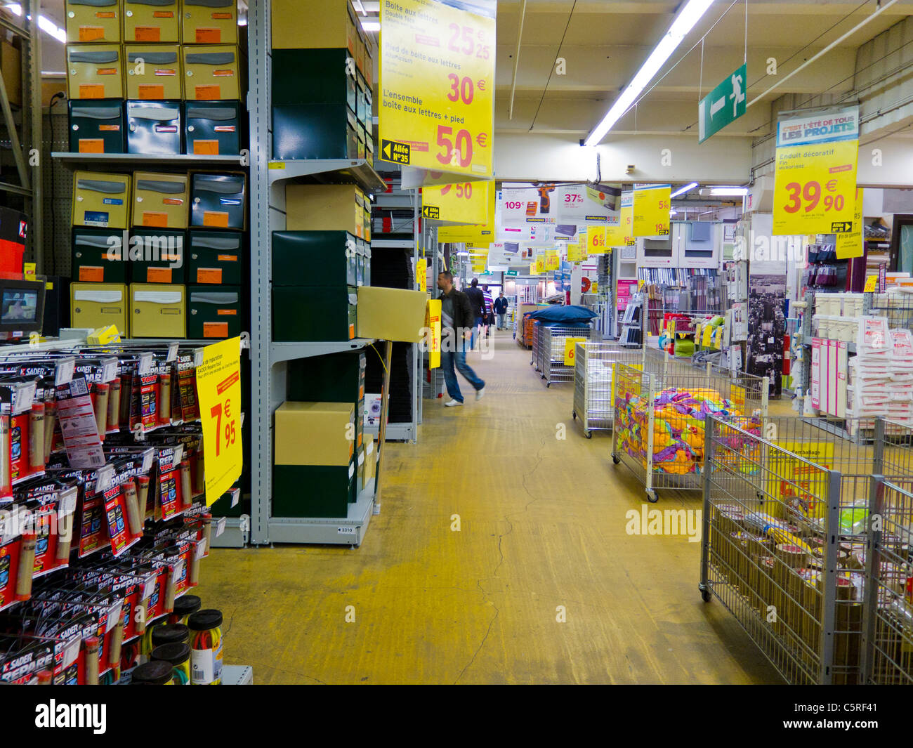 Paris, France, Wide Angle View, Aisles inside, DIY Hardware Shops ...