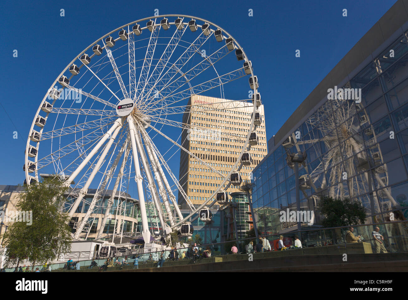 Wheel of Manchester and Selfridges Department Store, England Stock ...