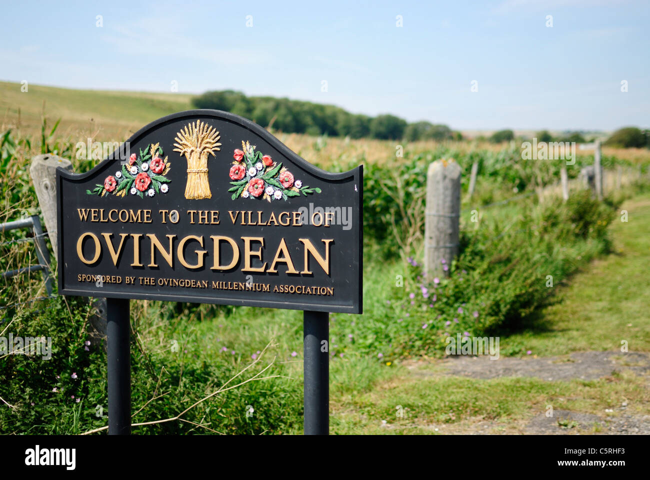 Ovingdean village sign hi-res stock photography and images - Alamy