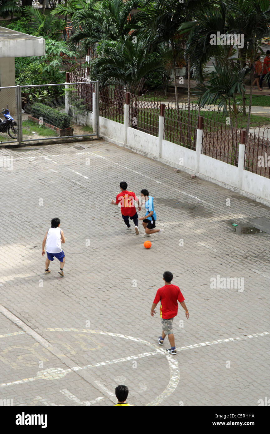Street soccer on concrete course Stock Photo - Alamy