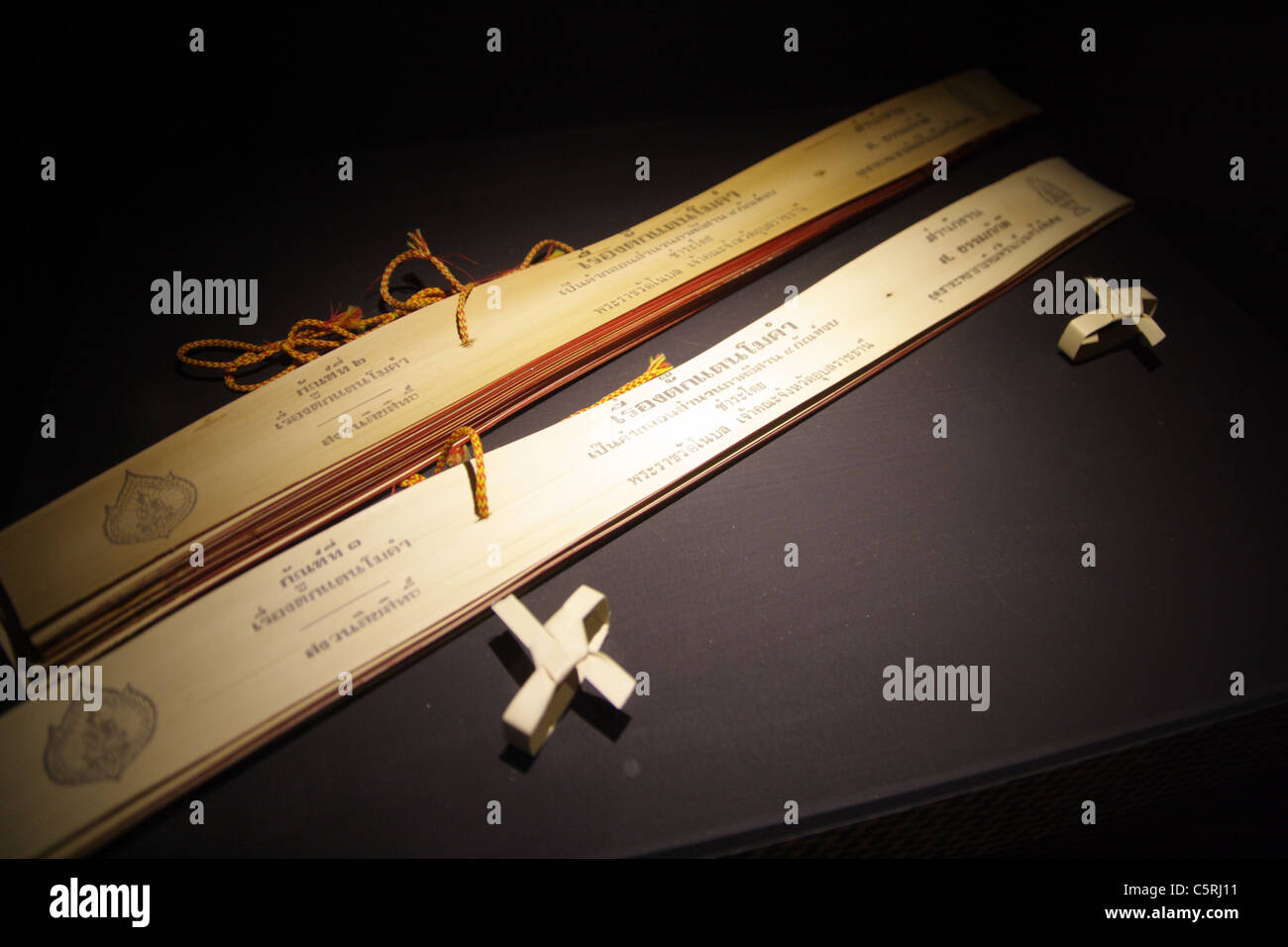THAI PALM LEAF SCRIPTURES Stock Photo - Alamy