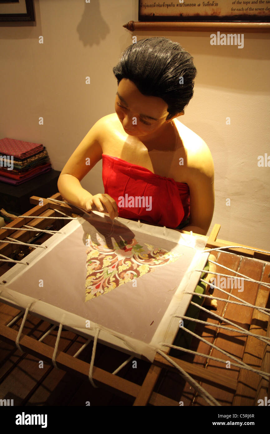 Wax model traditional Thai woman doing artwork Stock Photo - Alamy