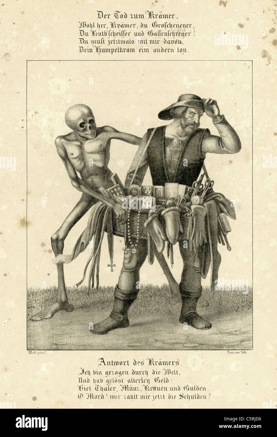 A scene from the Dance of Death or Danse Macabre a medieval allegory on ...