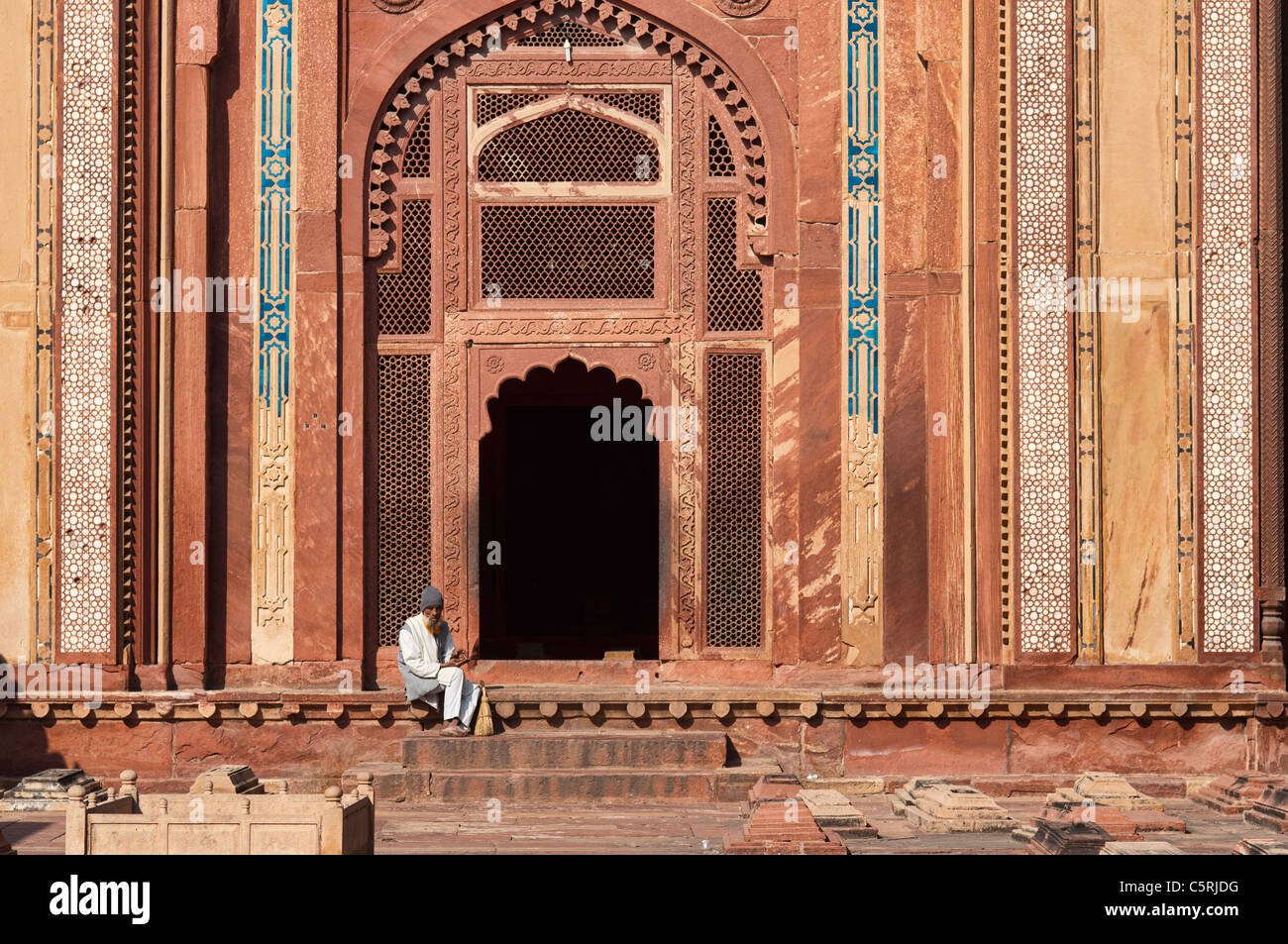 The Jama Masjid, in the city of Fatehpur Sikri constructed by Mughal ...
