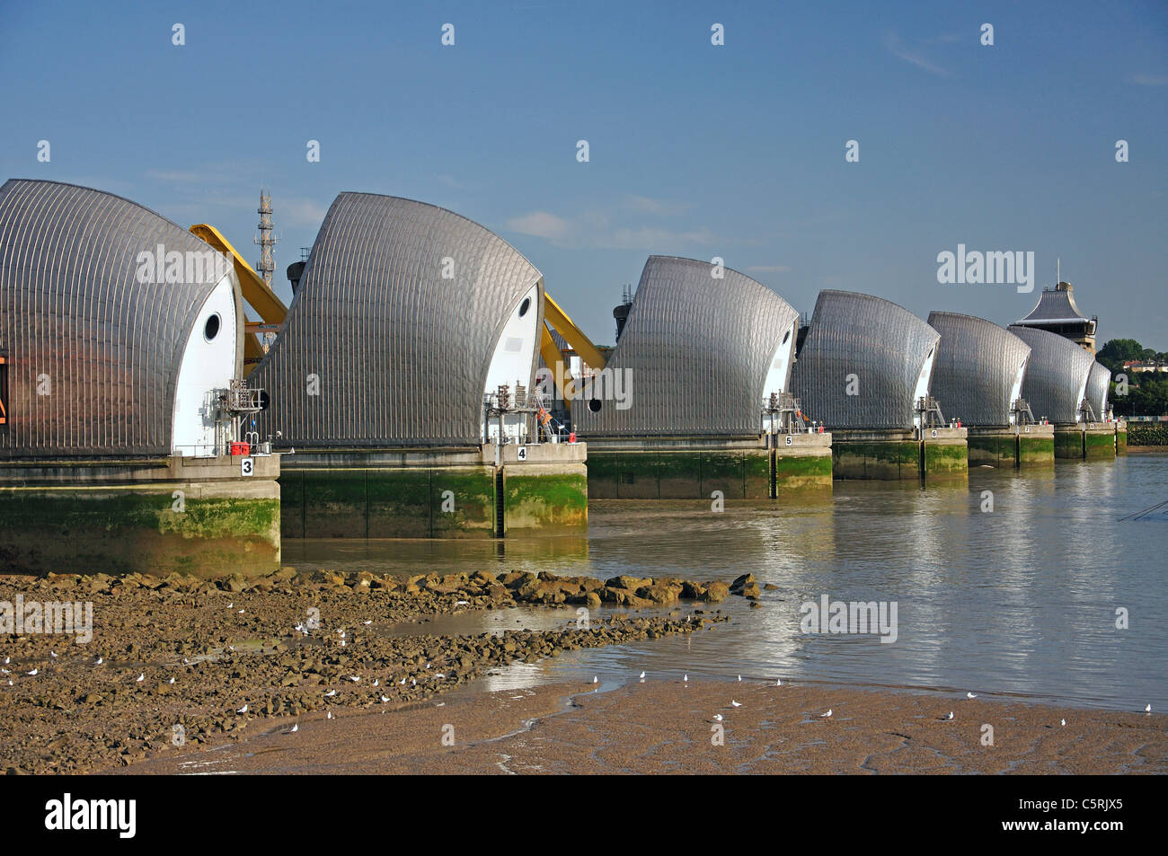 River Thames Flood Barrier, Silvertown, West Ham, London Borough of ...