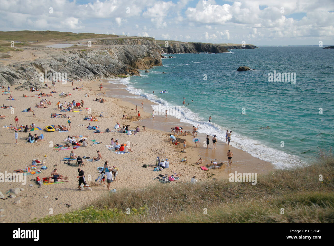 Port Blanc beach, wild coast of Quiberon peninsula (Brittany, France ...