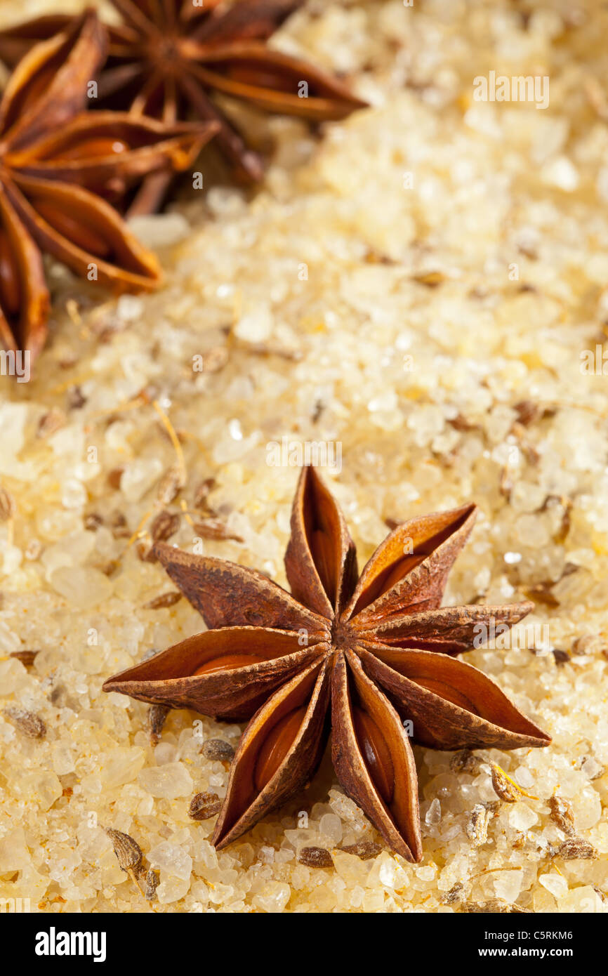 Yellow sea salt scented with star anis Stock Photo - Alamy