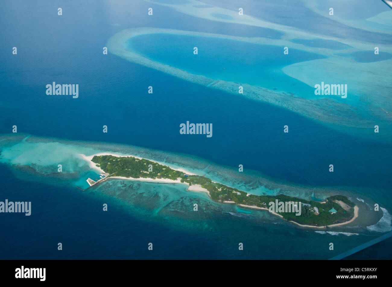 Aerial view of Maldivian island, The Maldives Stock Photo - Alamy