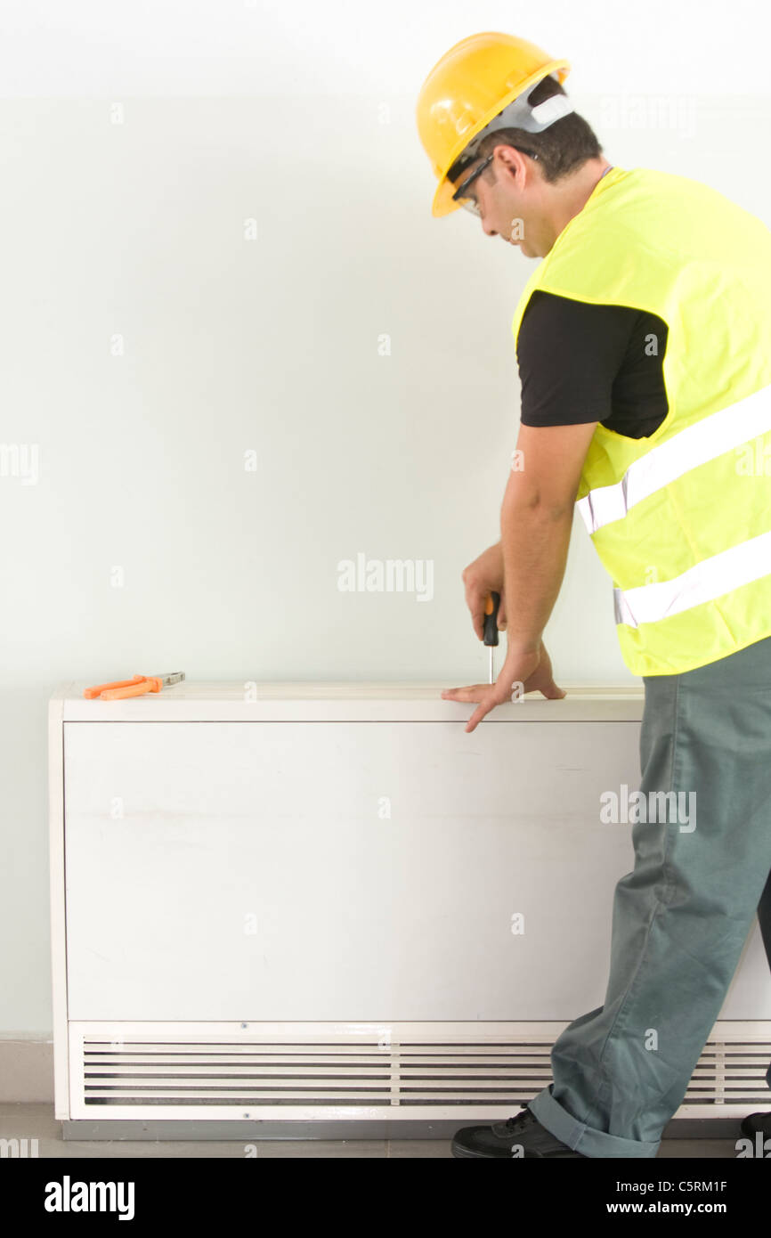 AC Tech Testing Voltage Stock Photo - Alamy