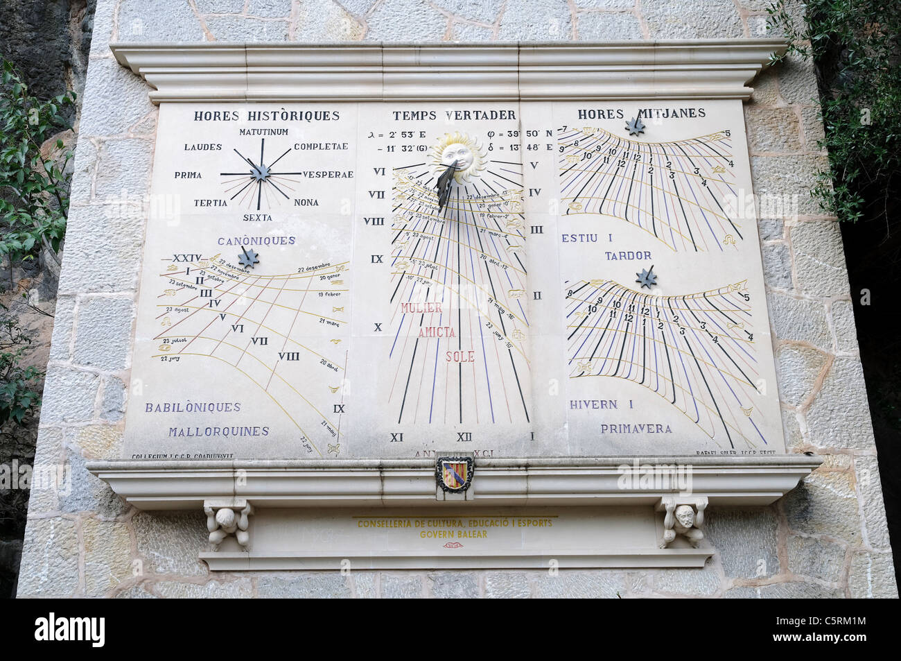 Sundial at the Lluc monastery, Majorca, Spain, Europe Stock Photo - Alamy