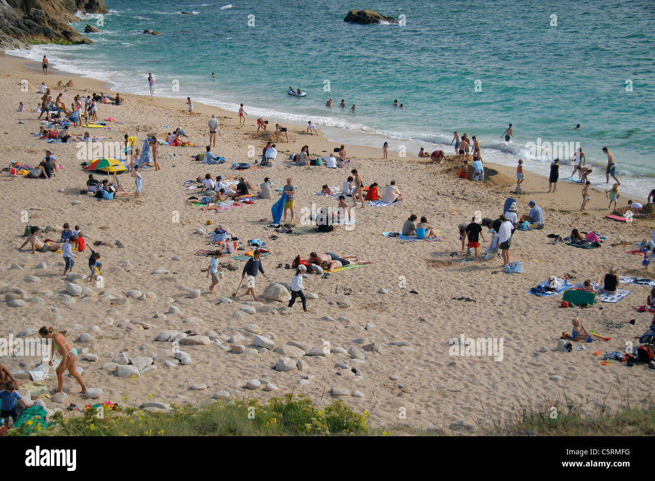 Port Blanc beach, wild coast of Quiberon peninsula (Brittany, France ...