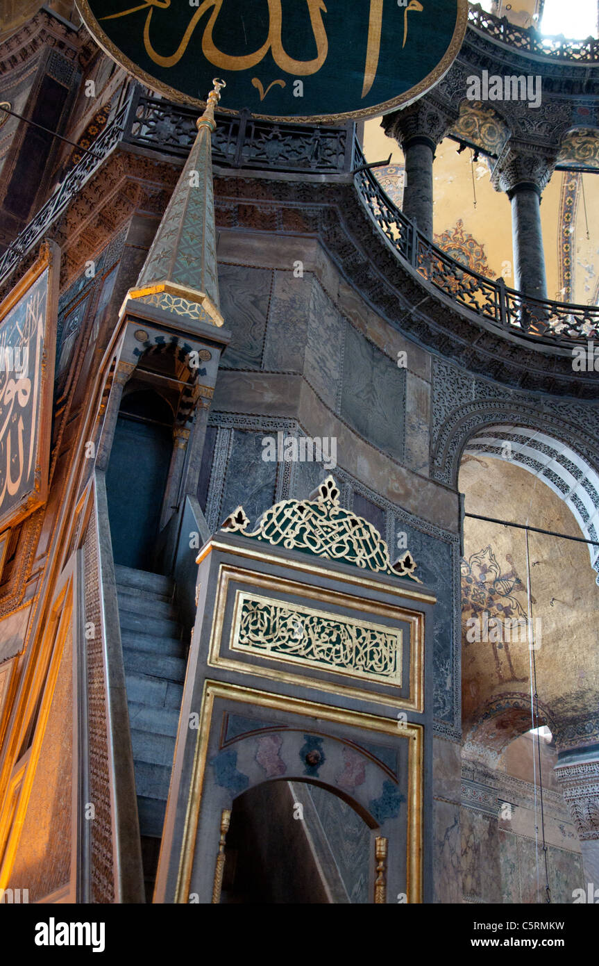 Mimbar, an Islamic pulpit, Ayasofya (Hagia Sophia) cathedral and mosque ...