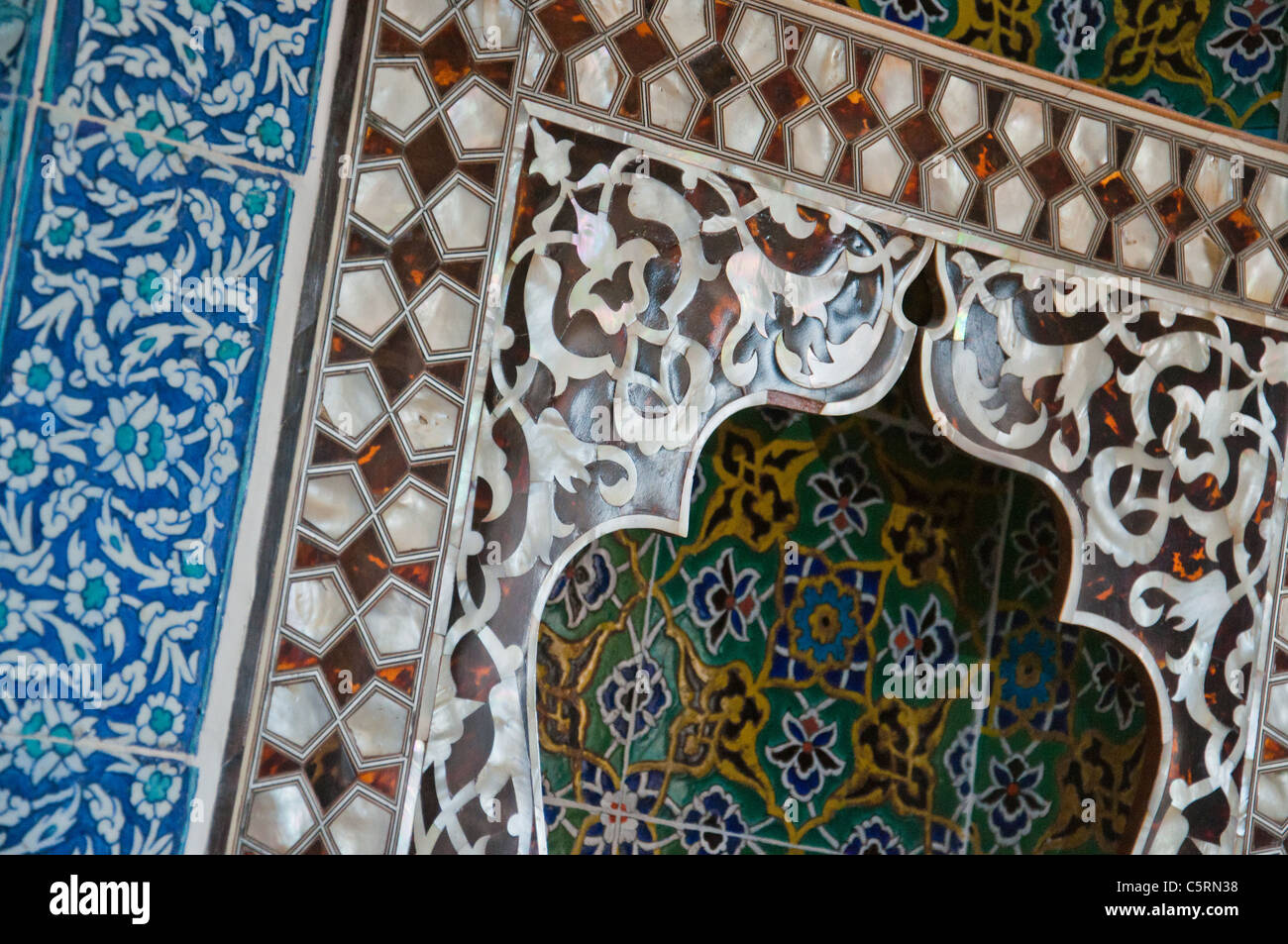Inlaid pearl and tiles, Topkapi Palace, Istanbul, Turkey Stock Photo ...