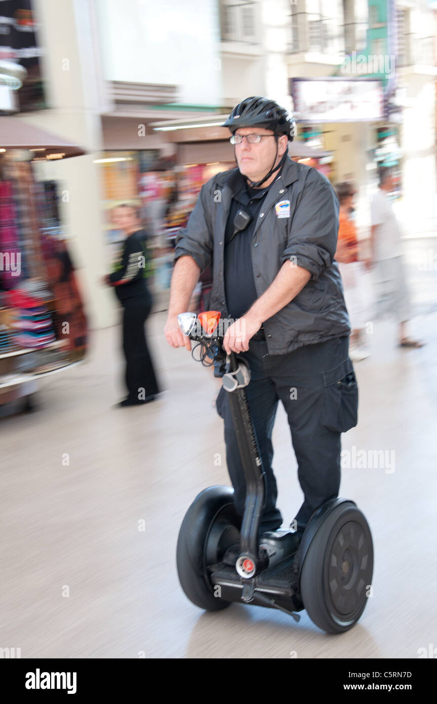Security guard on a Segway in Fremont Street, Las Vegas, Nevada, USA ...