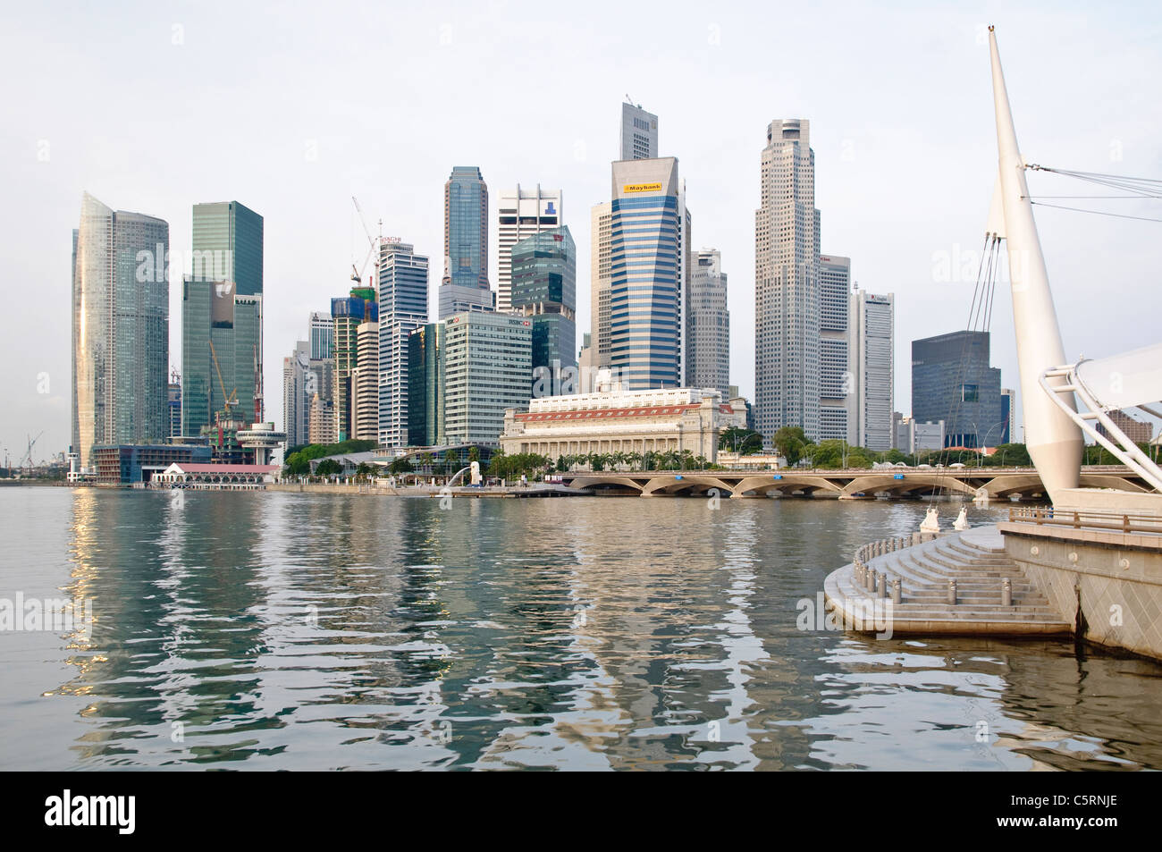 The Merlion at Marina Bay, landmark of the city designed by the artist ...