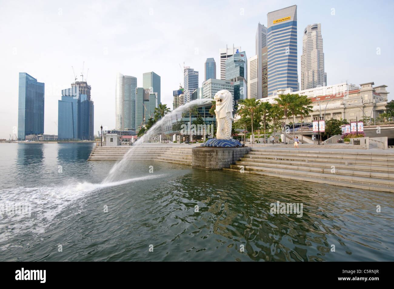 The Merlion at Marina Bay, landmark of the city designed by the artist ...