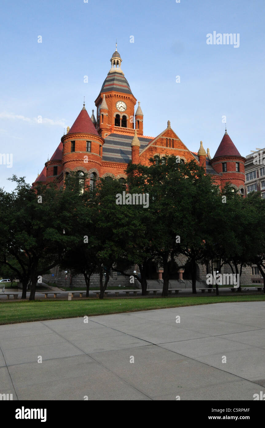 A view of the old Dallas county courthouse nick named "Old Red Stock ...