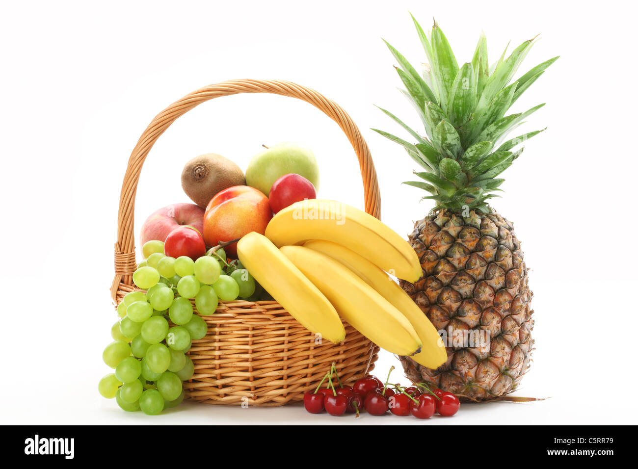 Colorful fruits isolated on white background Stock Photo - Alamy