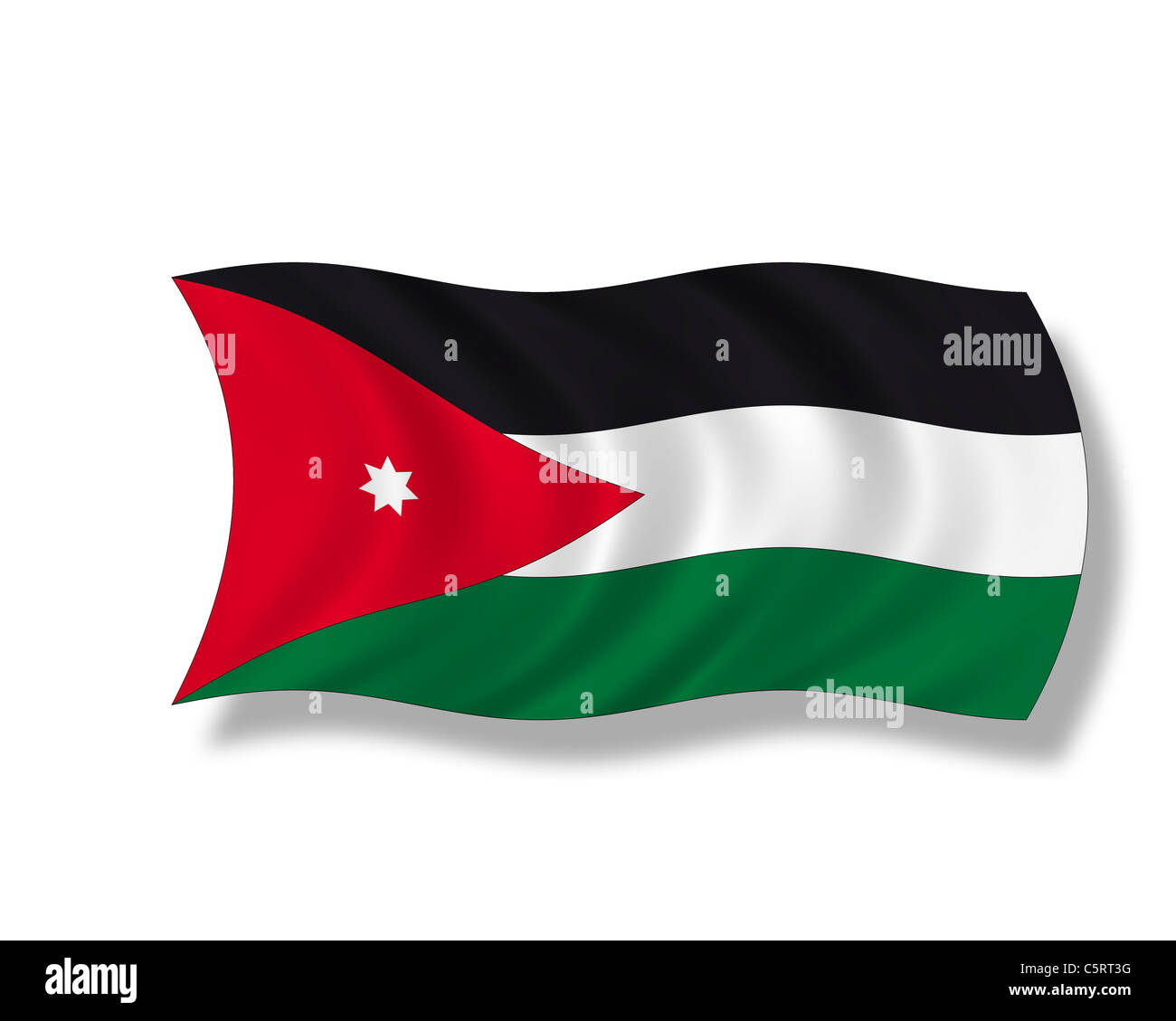 Illustration, Flag of Jordan Stock Photo - Alamy