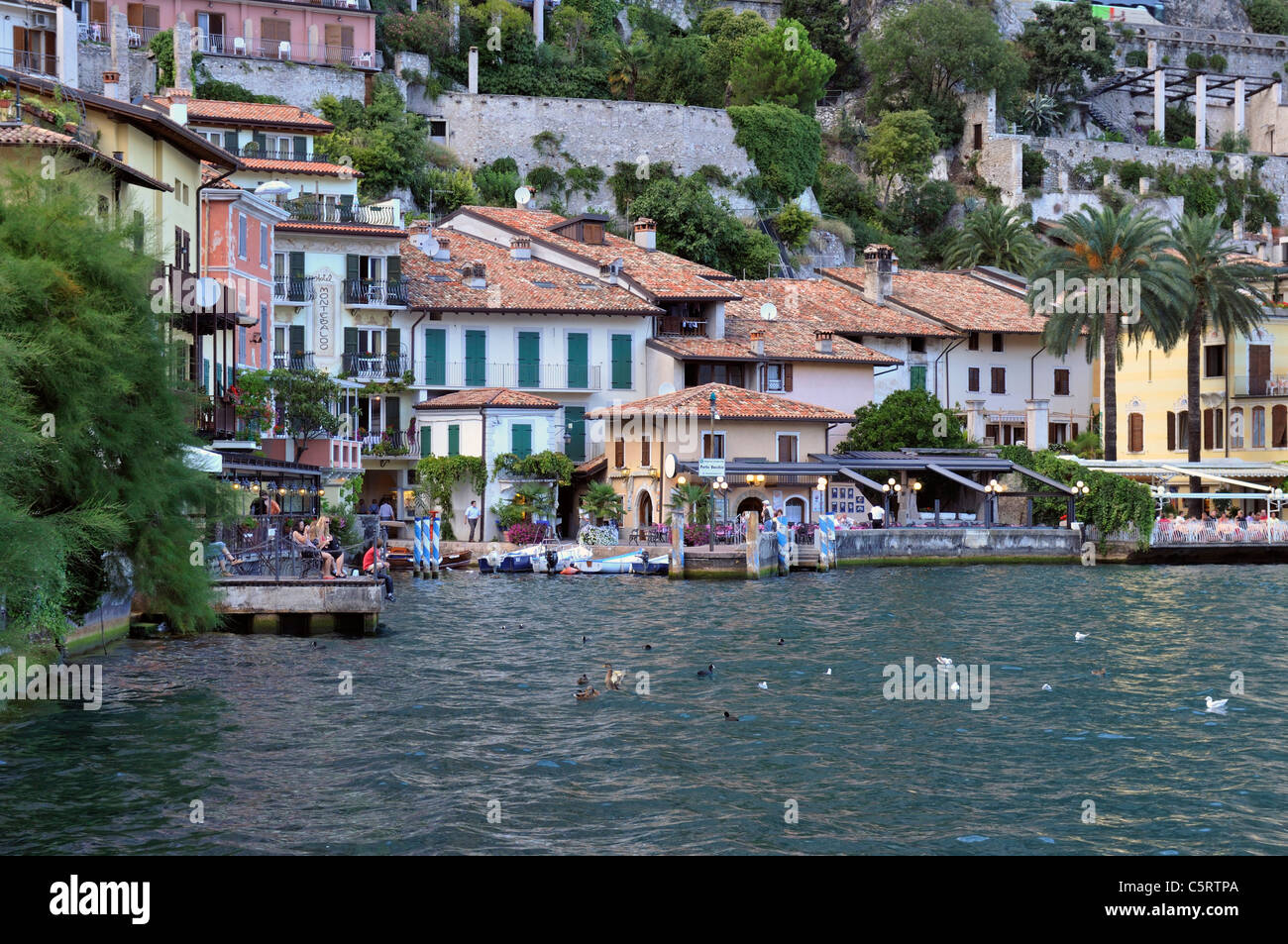 Europe, Italy, Lombardia, Limone sul Garda, View of city near Lake ...