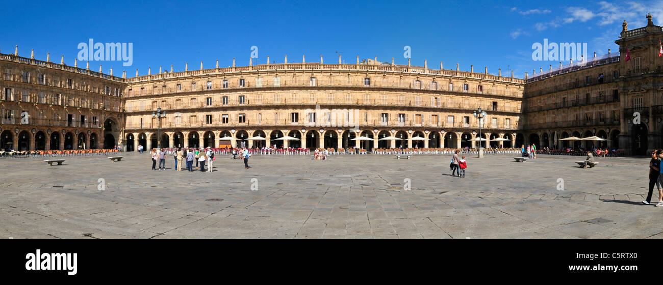 Europe, Spain, Castile and Leon, Salamanca, View of people near Plaza ...