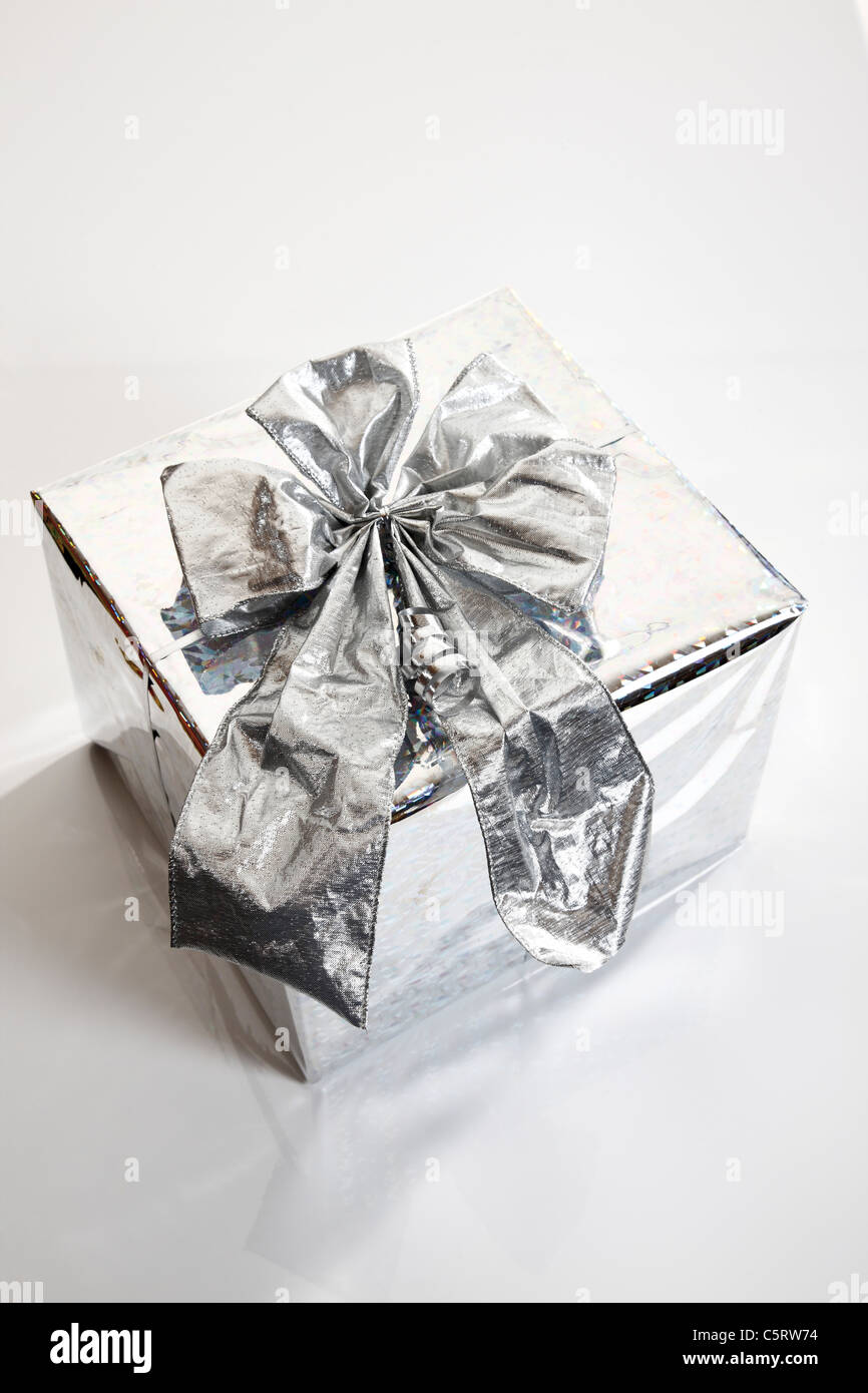 Gift parcel, elevated view Stock Photo - Alamy