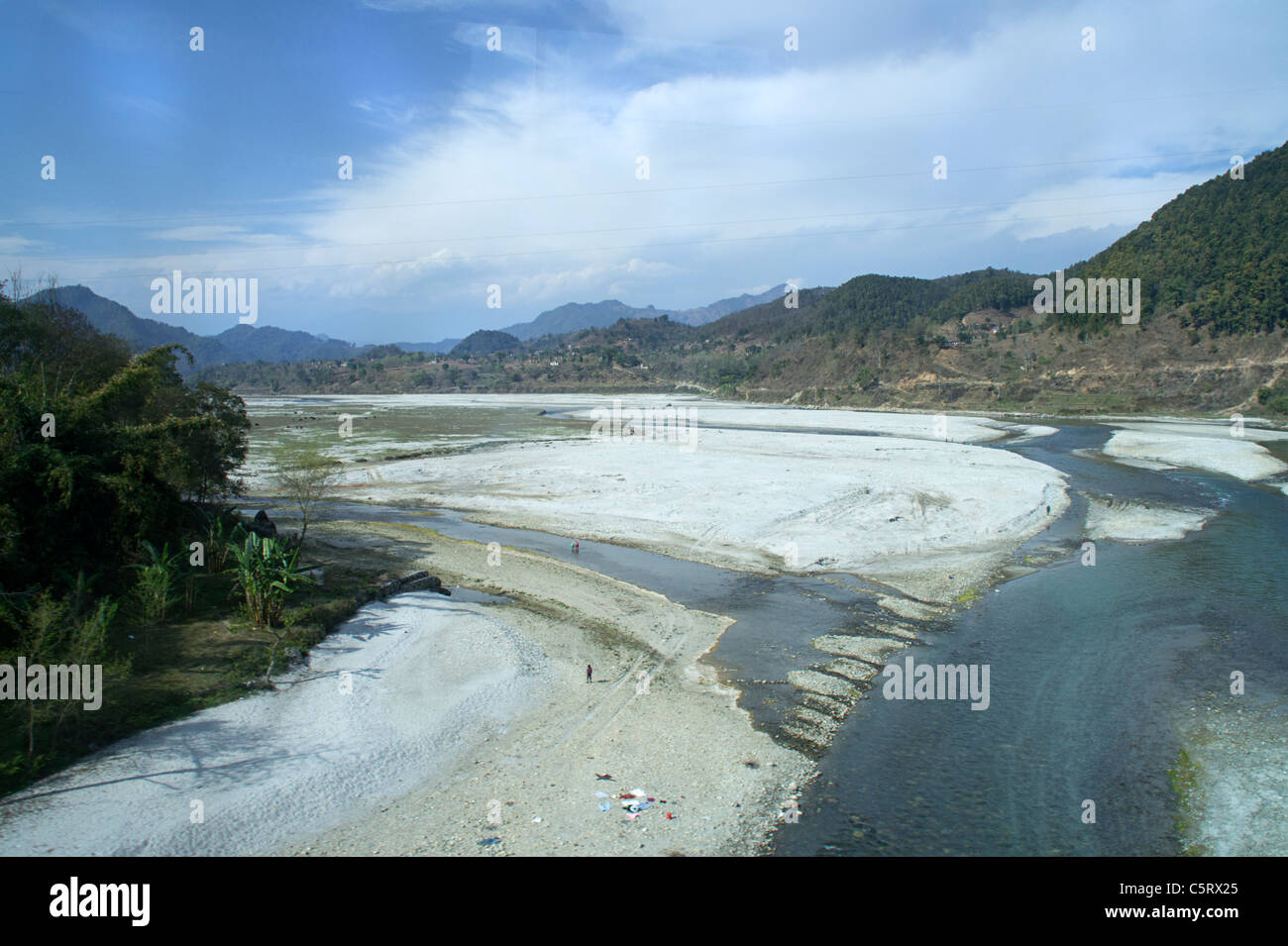 Nepalese river plain, Western Region, Nepal Stock Photo - Alamy