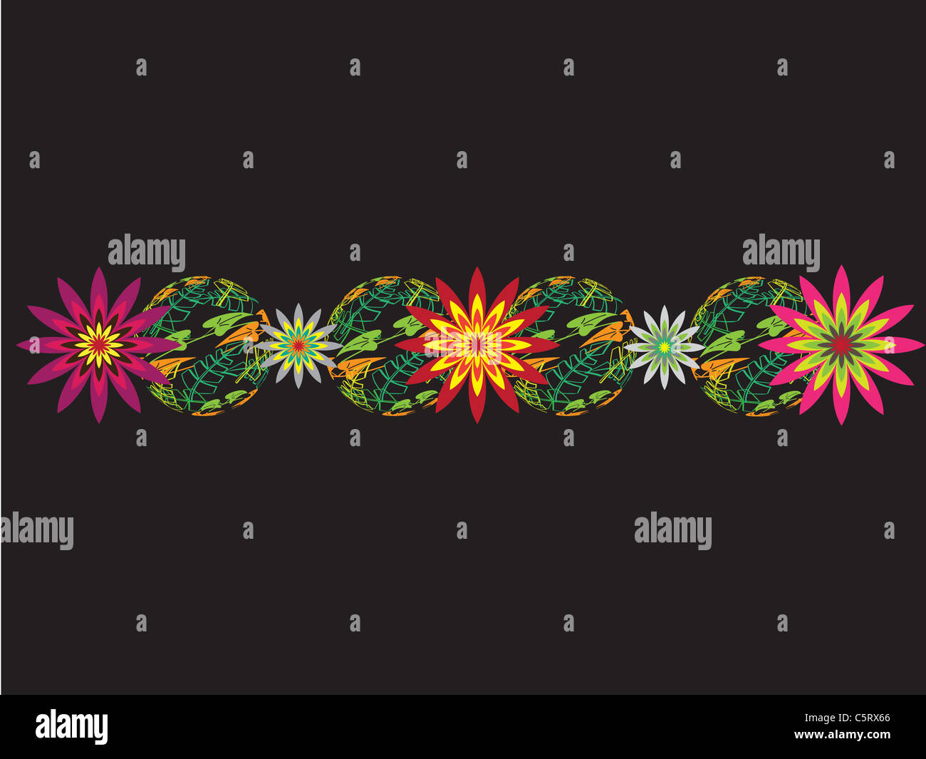 The spheres with leafs and spring flower Stock Photo - Alamy