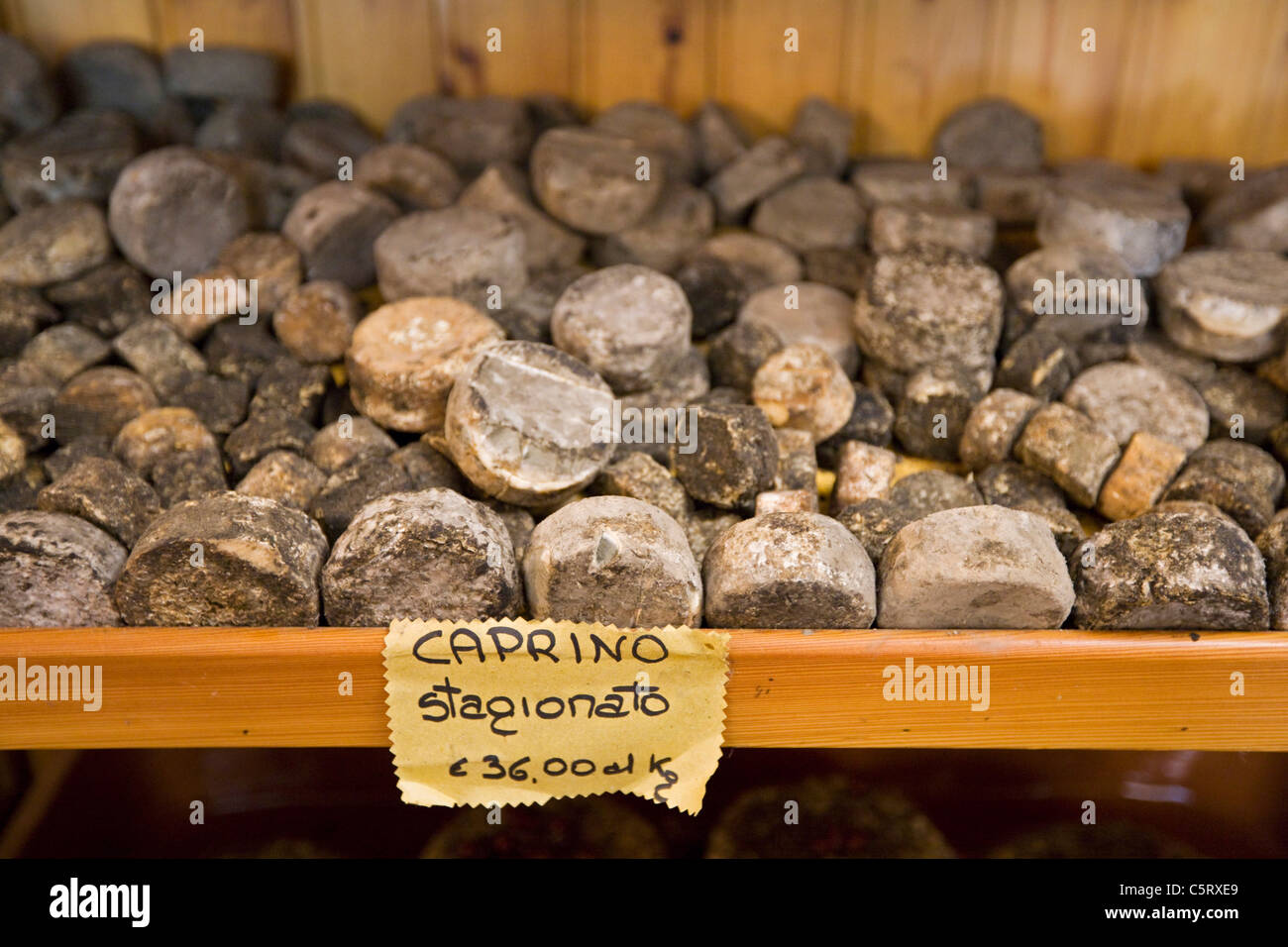 Italy, Tuscany, Pienza, Cheese in cheese shop Stock Photo - Alamy