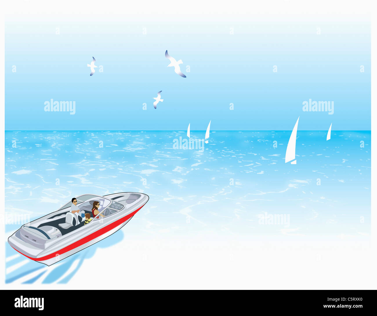 boat sailing on the sea Stock Photo - Alamy