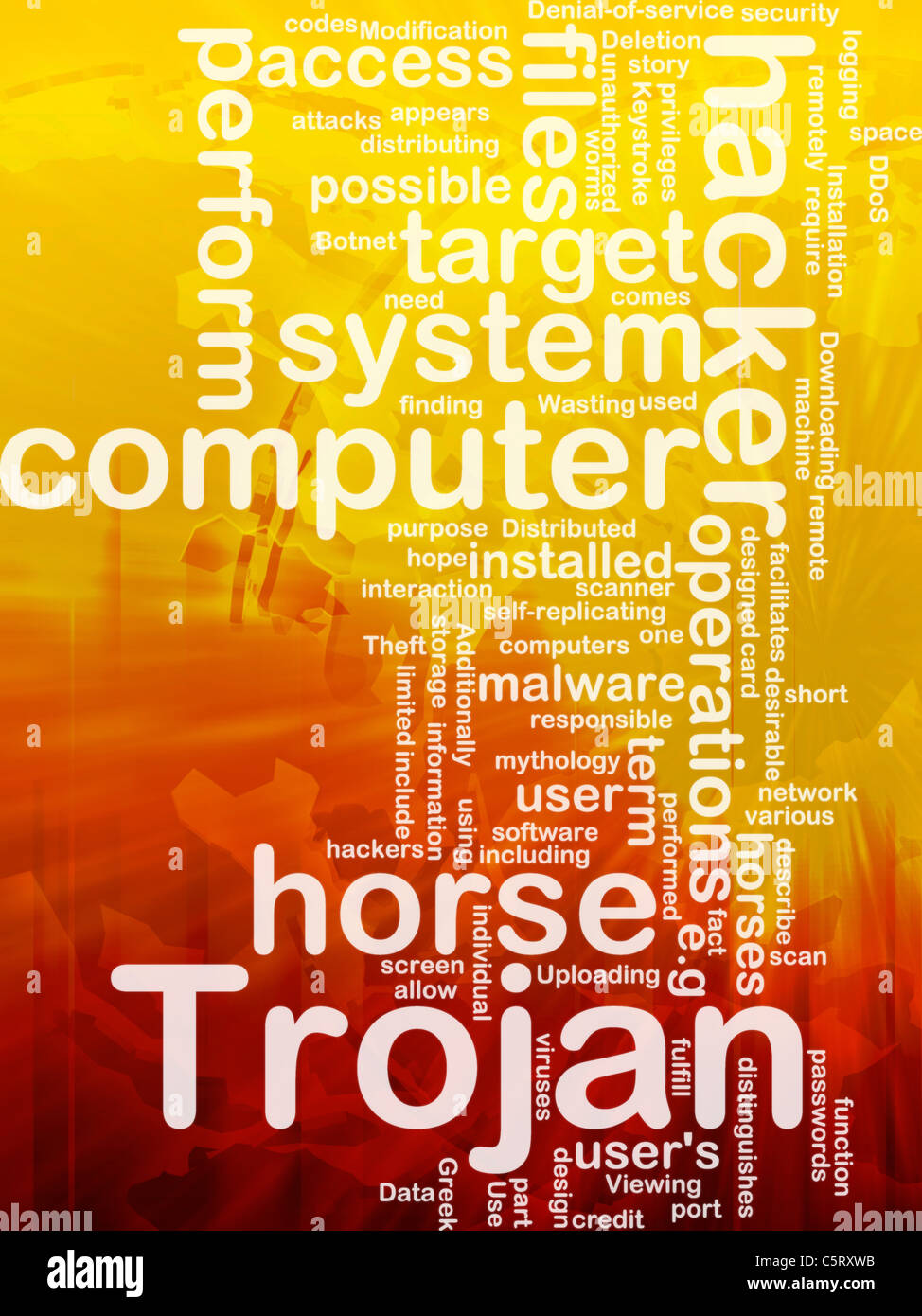 Background concept illustration of computer trojan horse international ...