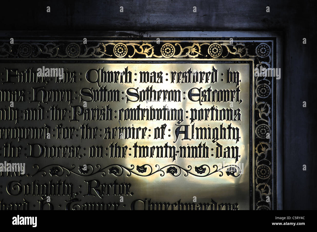Memorial plaque parish churches hi-res stock photography and images - Alamy